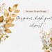 Gold & White Floral Clipart Pack, Wildflower Clipart, Wedding Clipart ...