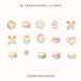 Watercolor Dessert Clipart Pack, Bakery Clipart, Rainbow, Pastel Sweets ...