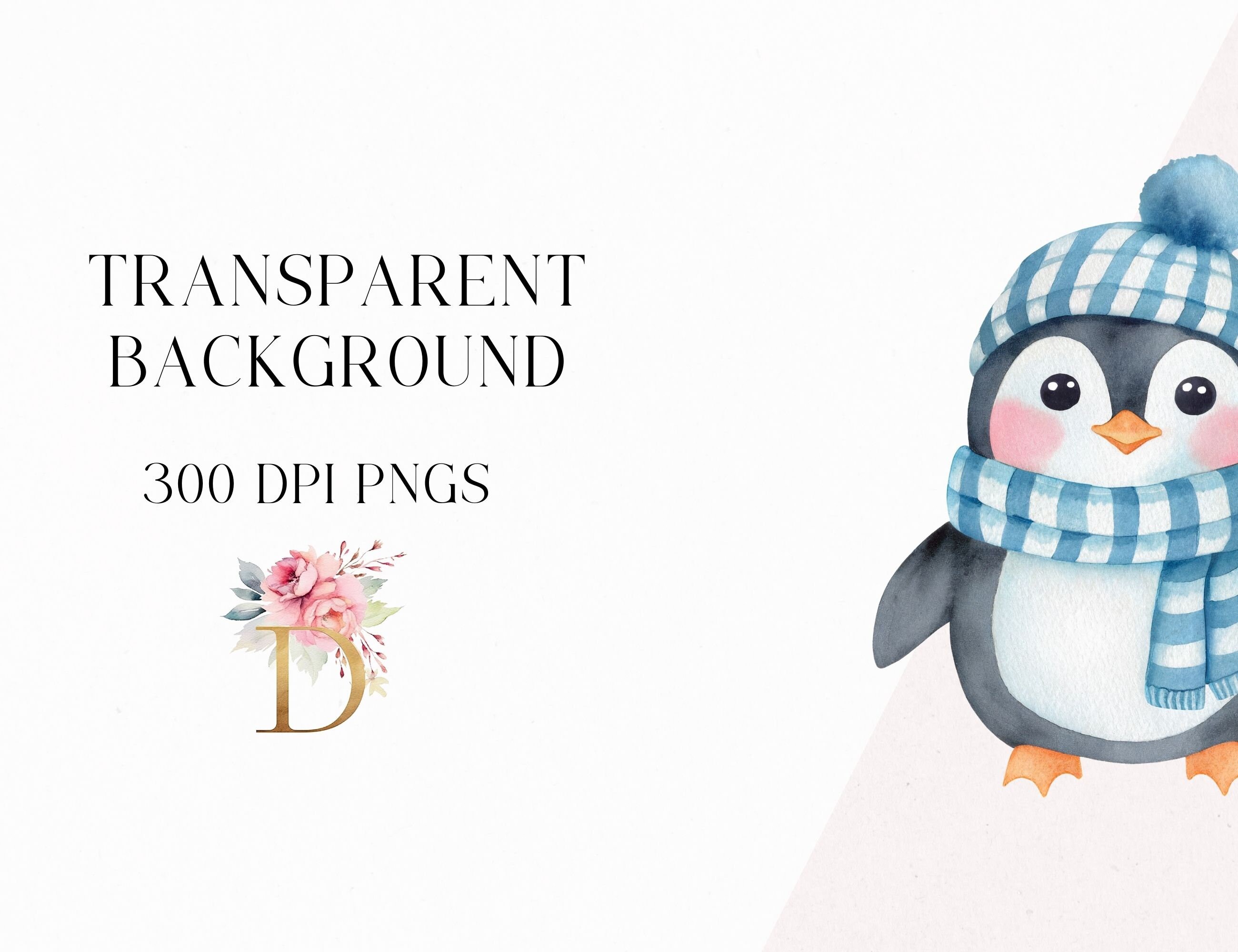 Christmas Penguin Clipart Pack, Winter Wonderland Clipart, Cute Penguin ...