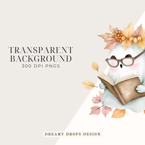 Reading Ghost Clipart Pack, Spooky Ghosts, Ghost Reading Books PNG ...