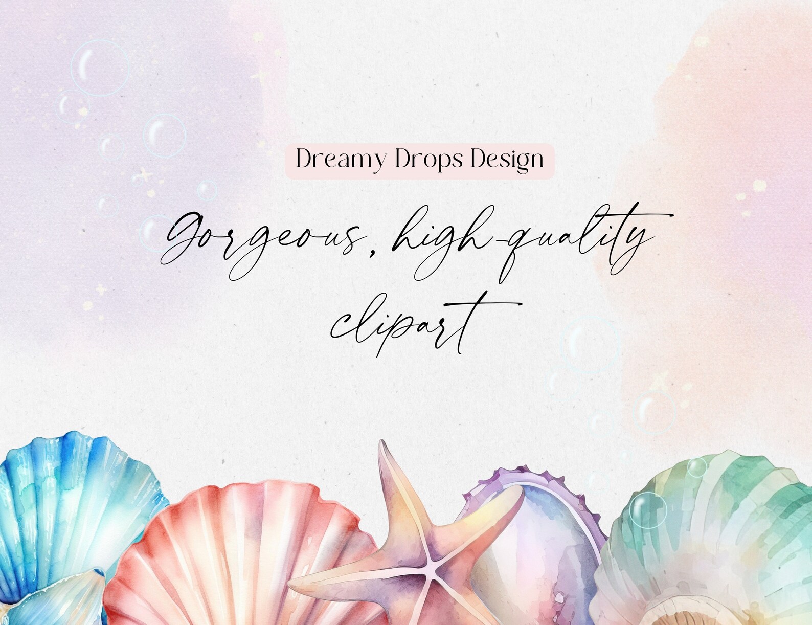 Seashell Clipart Bundle, Watercolor Clipart Under the Sea, Beach ...