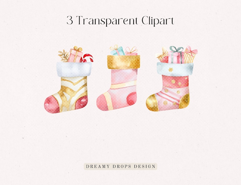 Holiday Stocking Clipart Pack, Christmas Stocking Clipart, Festive ...