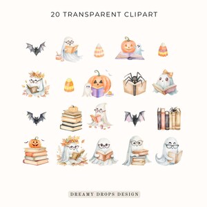 Reading Ghost Clipart Pack, Spooky Ghosts, Ghost Reading Books PNG ...