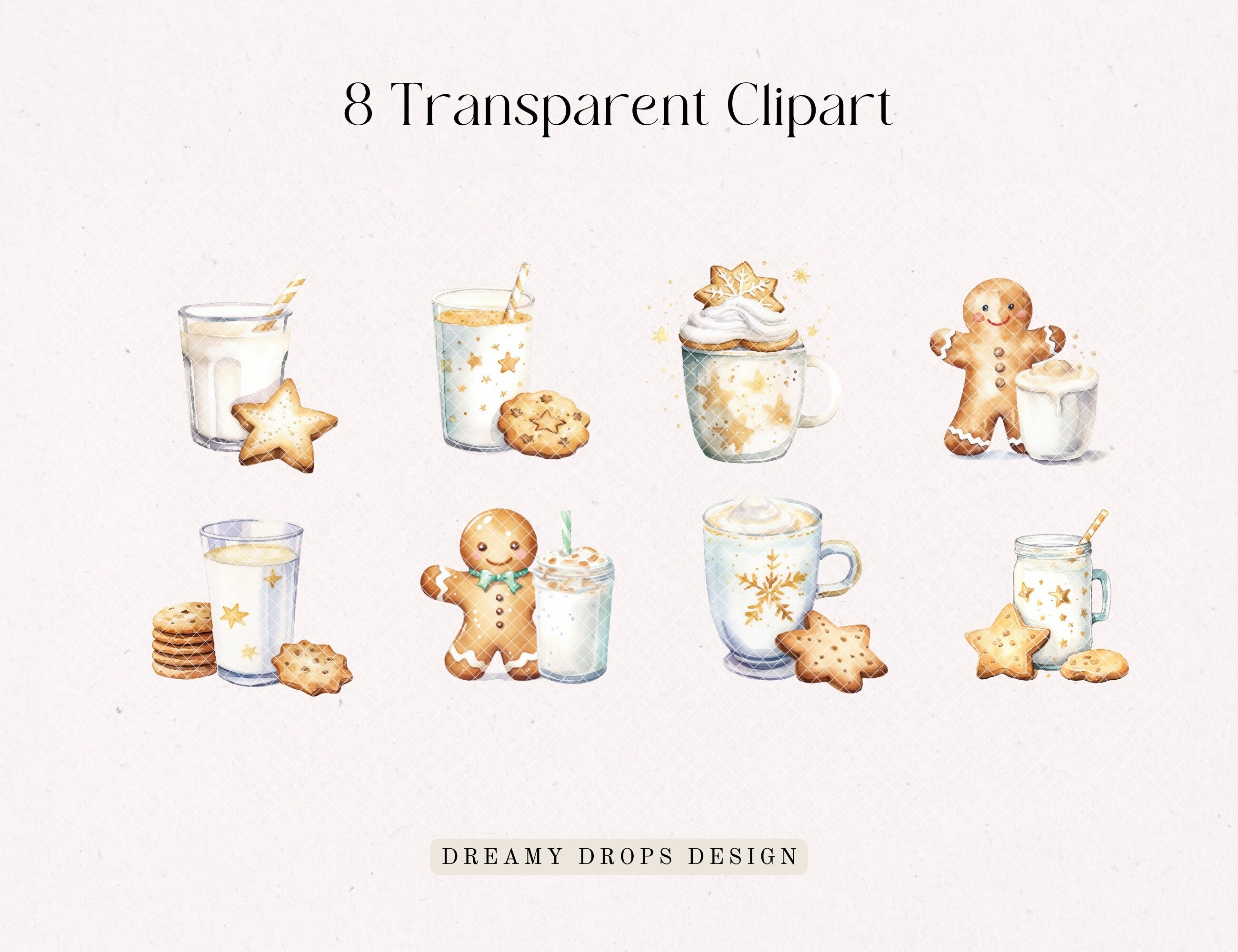 Christmas Milk & Cookies Clipart Pack, Milk and Cookies PNG ...