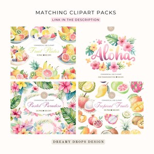 Luau Clipart Pack, Watercolor Hawaii Clipart, Tropical Clipart ...