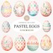 Pastel Easter Egg Clipart Pack, Paper Crafts, Pastel Easter Clipart ...