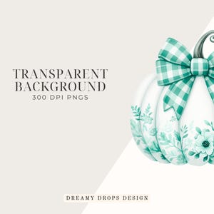 Green Coquette Pumpkin Clipart Pack, Trendy Pumpkin Clipart, Pumpkin ...