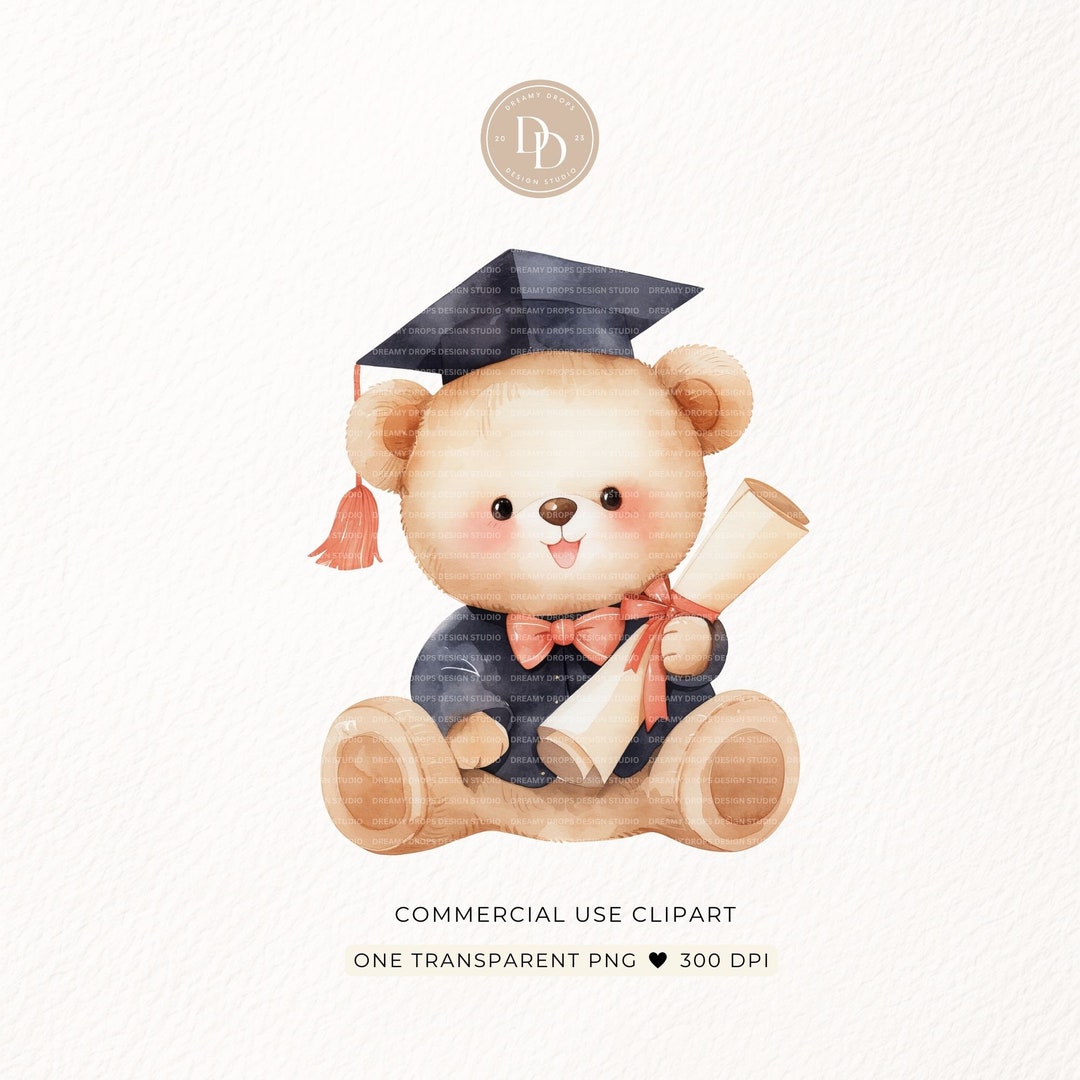 Bear Graduation Clipart, Preschool Graduation Clipart, Kindergarten ...