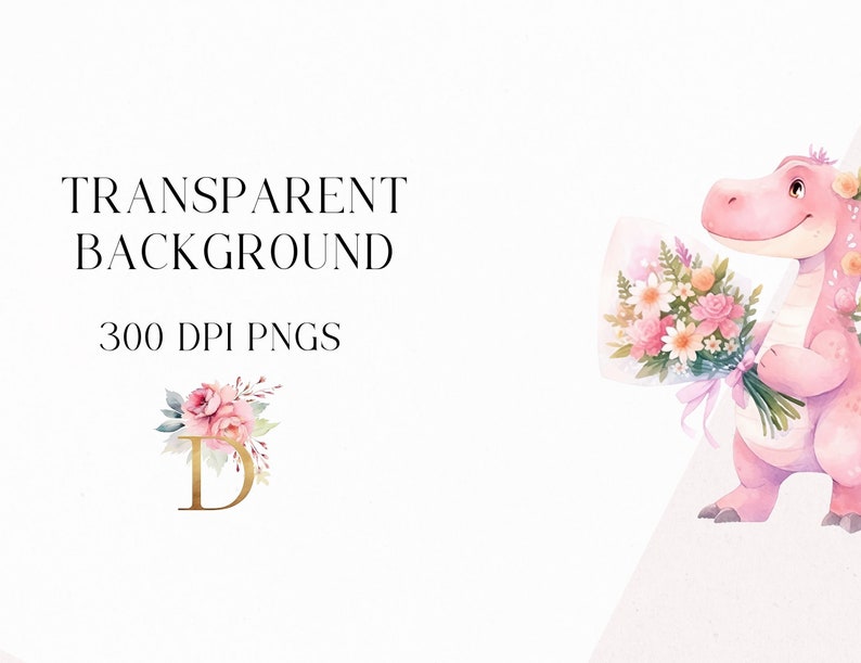 Girly Dinosaur Clipart Bundle, Dinosaur Party Clip Art, Pink Dino PNG ...