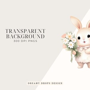 Cute Easter Bunny Clipart Pack, Pastel Watercolor Spring Bunnies, Boho ...