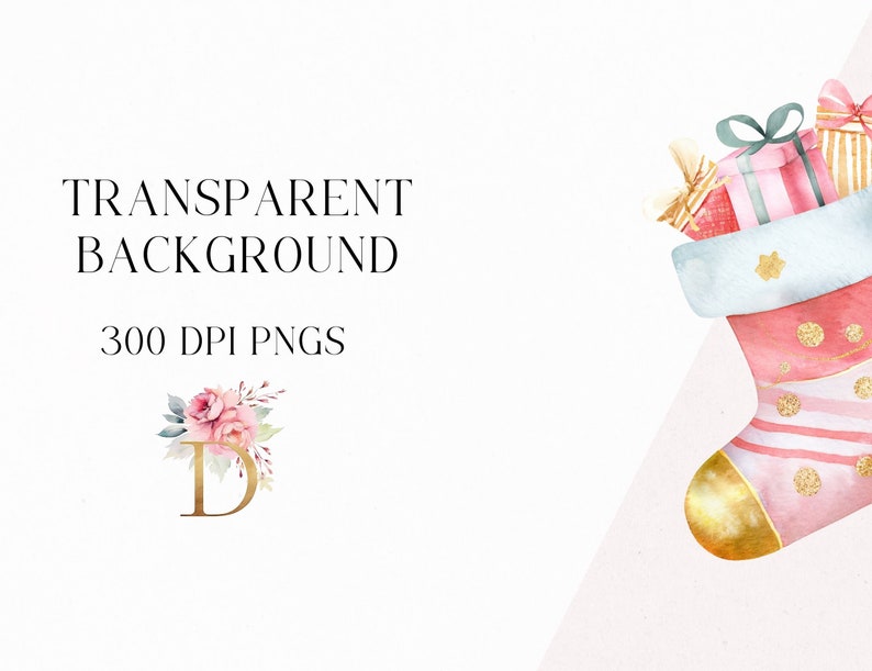 Holiday Stocking Clipart Pack, Christmas Stocking Clipart, Festive ...