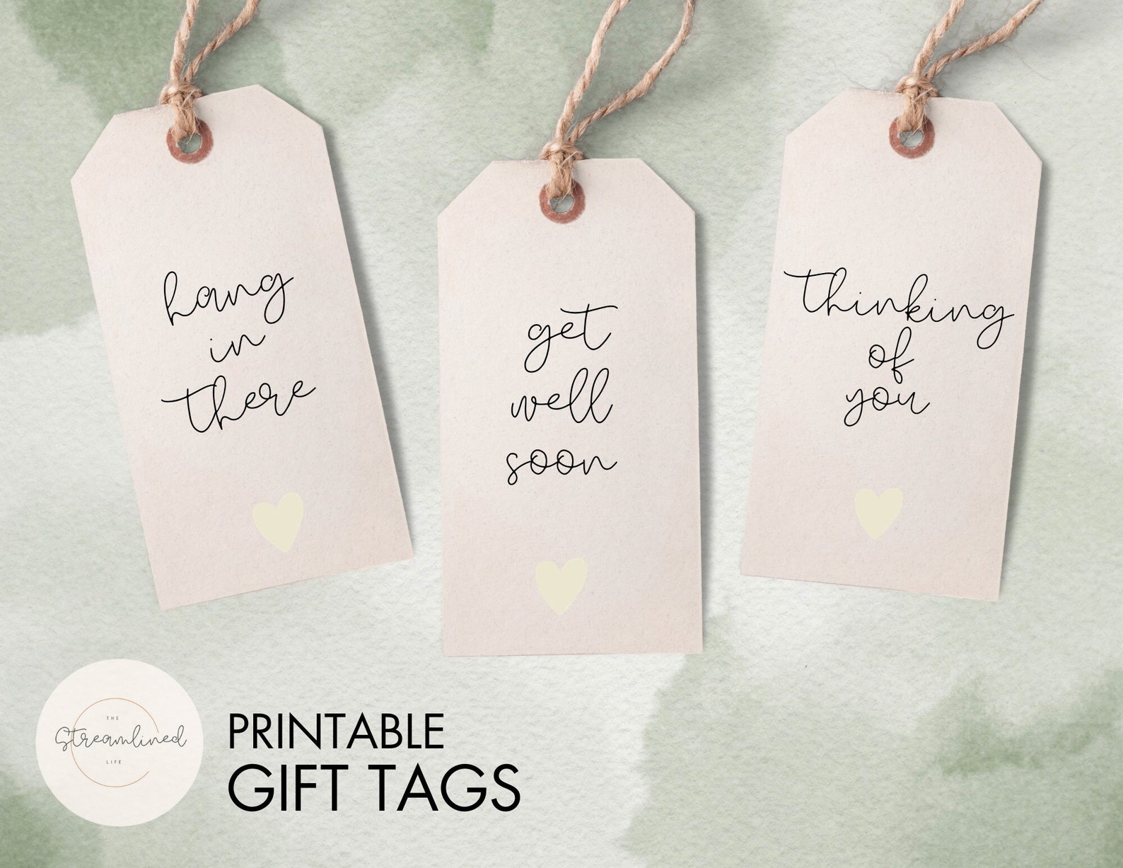 Get Well Gift Tags: Thinking of You, Hang in There (PDF Download) - Etsy
