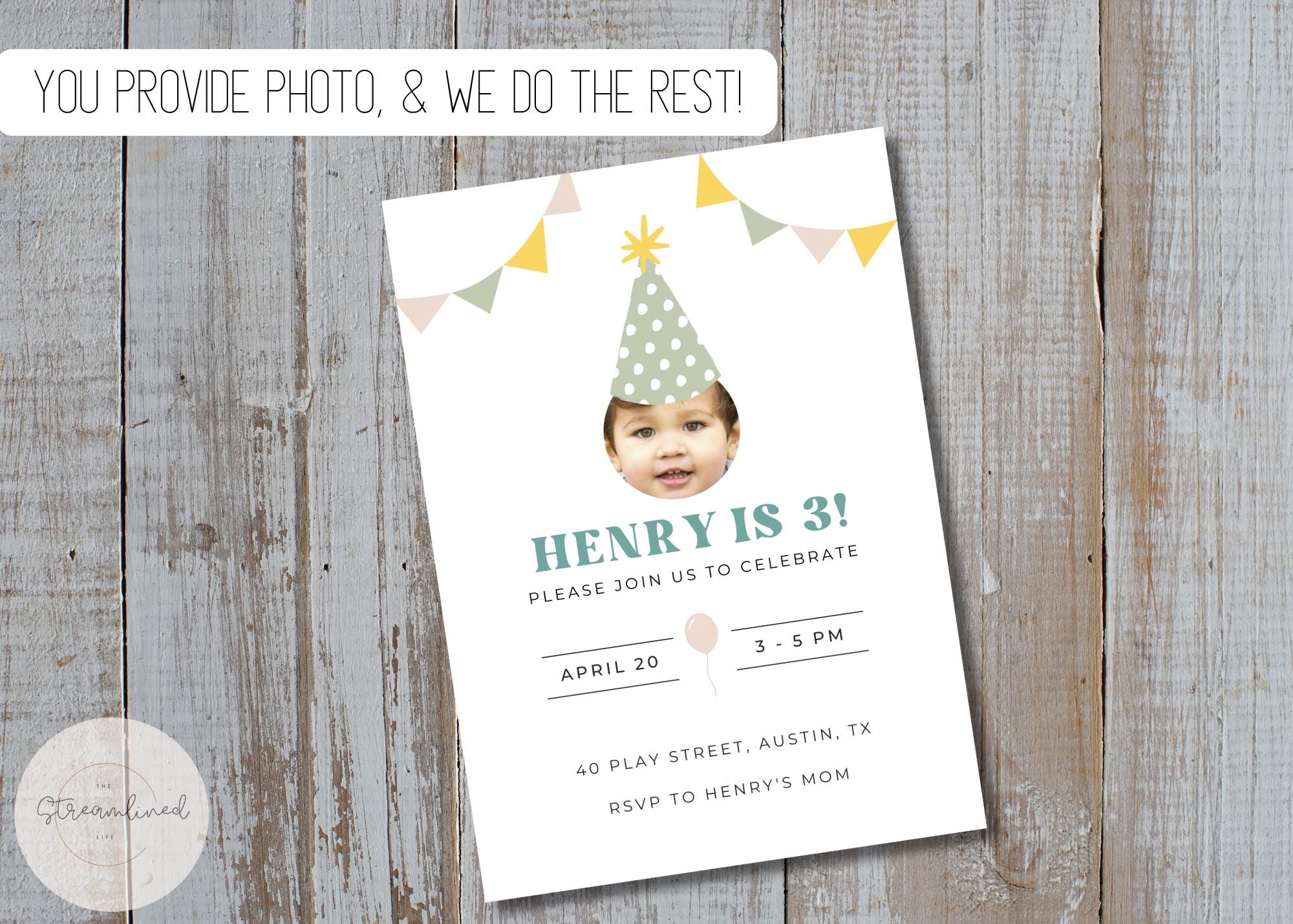 Custom Face Photo Birthday Invitation (digital File) - Etsy