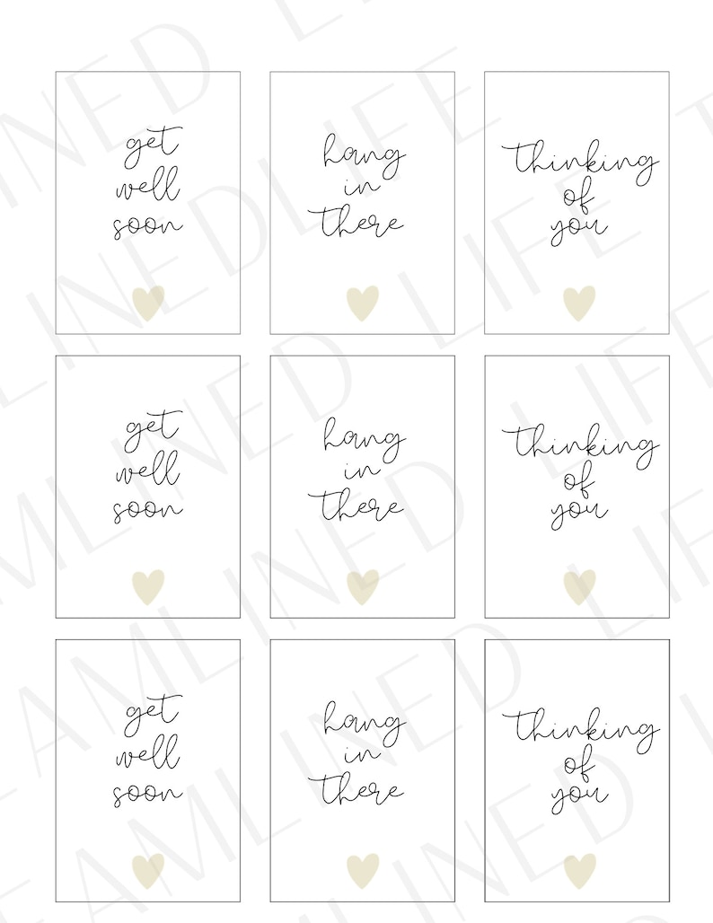 Get Well Gift Tags, Get Well Soon, Thinking of You, Hang in There ...