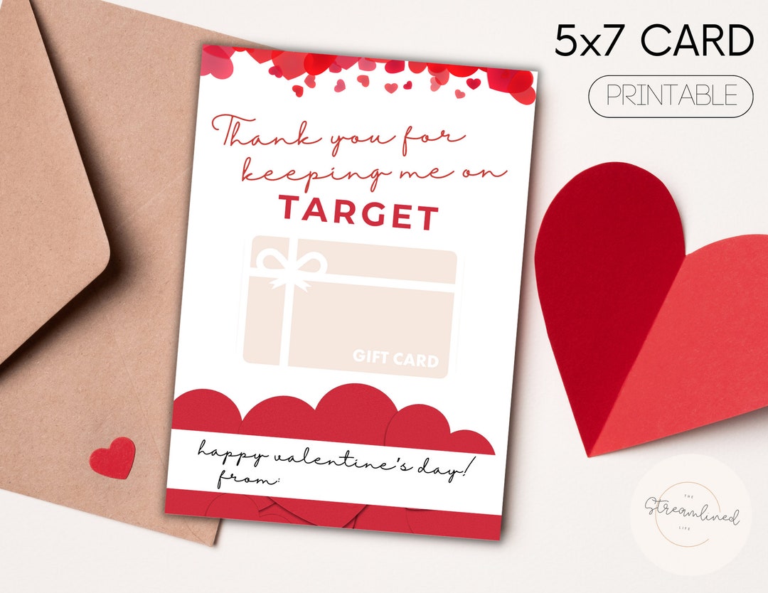 Thanks for Keeping Me on Target Valentine Gift Card Holder, Teacher ...