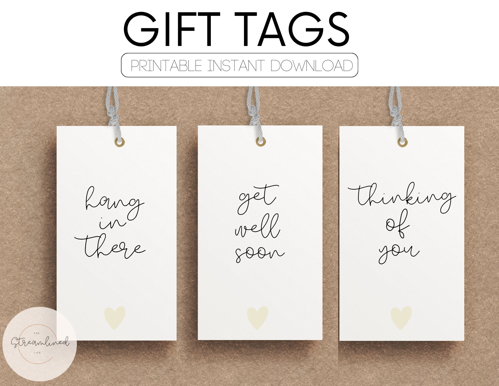 Gift Tag Printable, Gift Tag Printable Minimalist, Thinking of You Gift ...