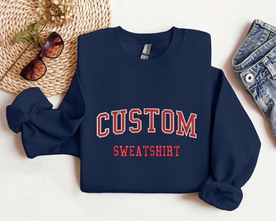 Custom Embroidered Crewneck, Embroidery Crewneck, Embroidered ...