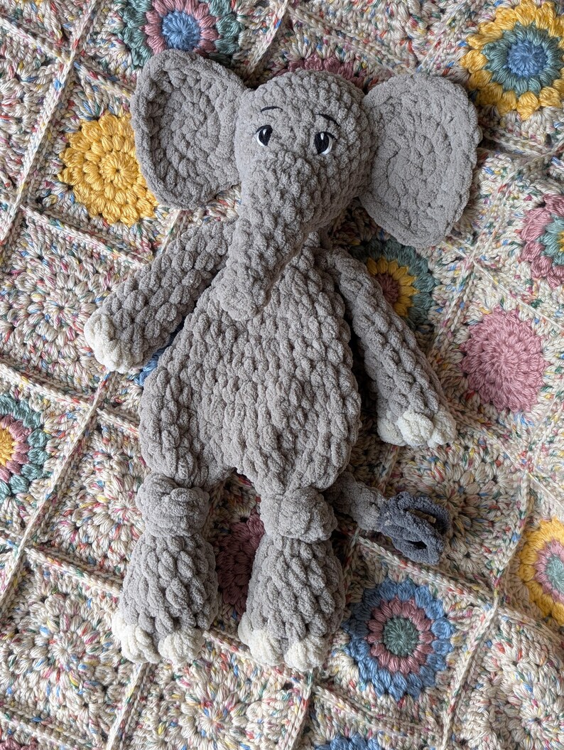 MADE TO ORDER, Handmade Crochet Elephant Snuggler, Stuffed Animal, Baby ...