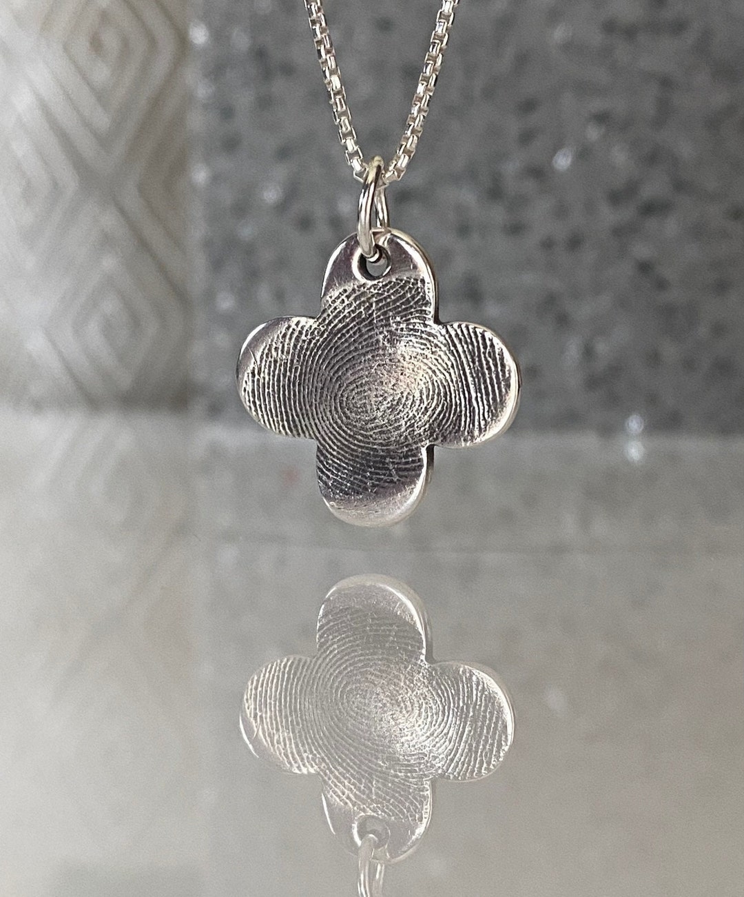 Fingerprint Necklace-silver. Actual Fingerprint. Keepsake Jewellery. - Etsy