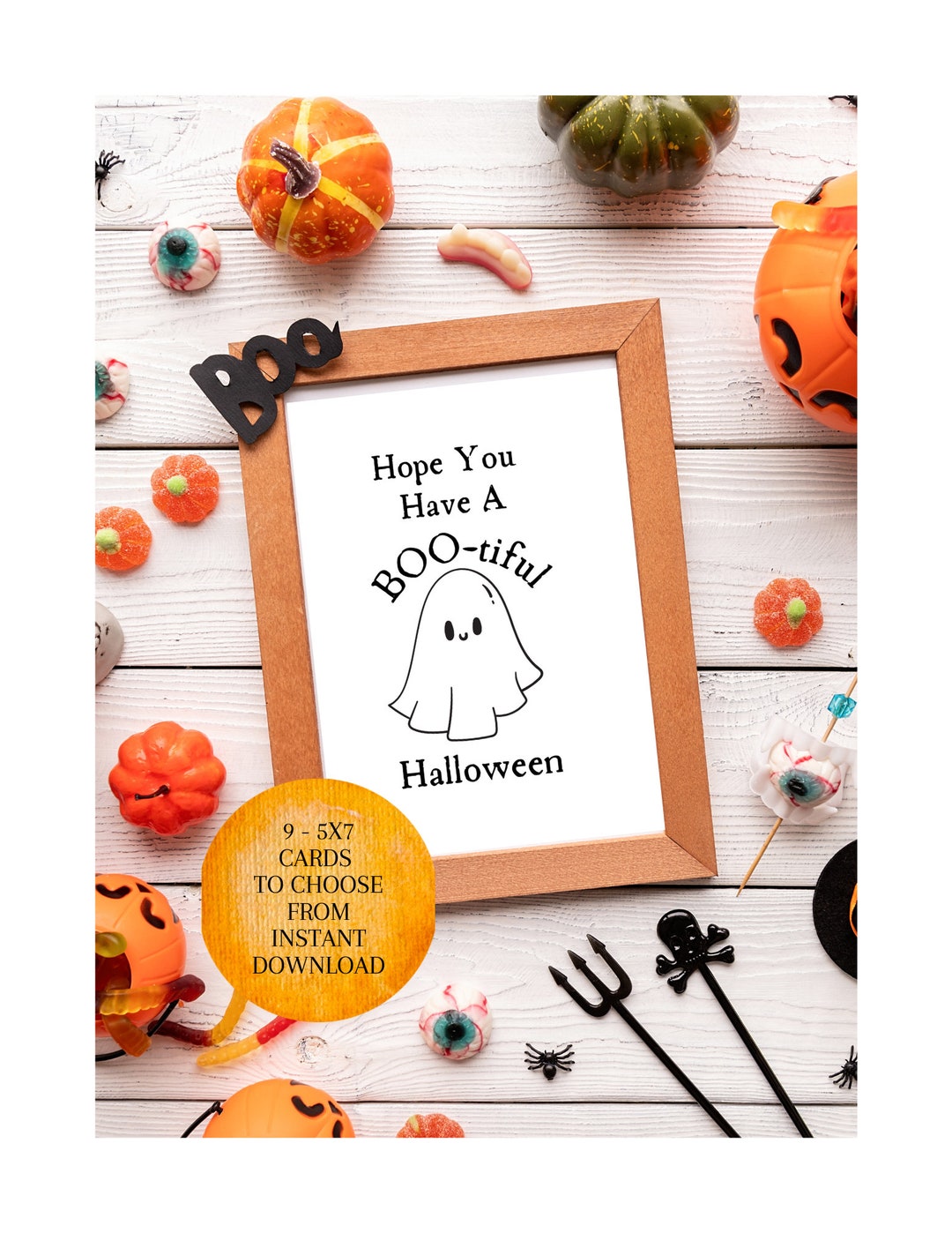 Printable Happy Halloween Cards, Halloween, Halloween Cards, Instant ...