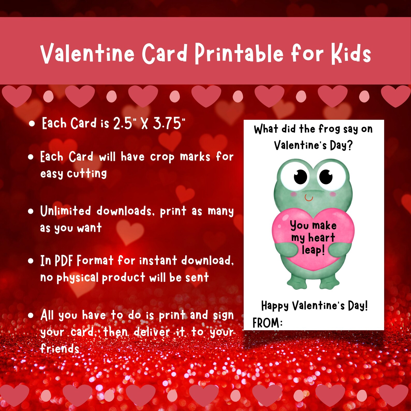 Valentine's Day Joke Cards for Kids | 16 Cute Animals (PDF) - Etsy