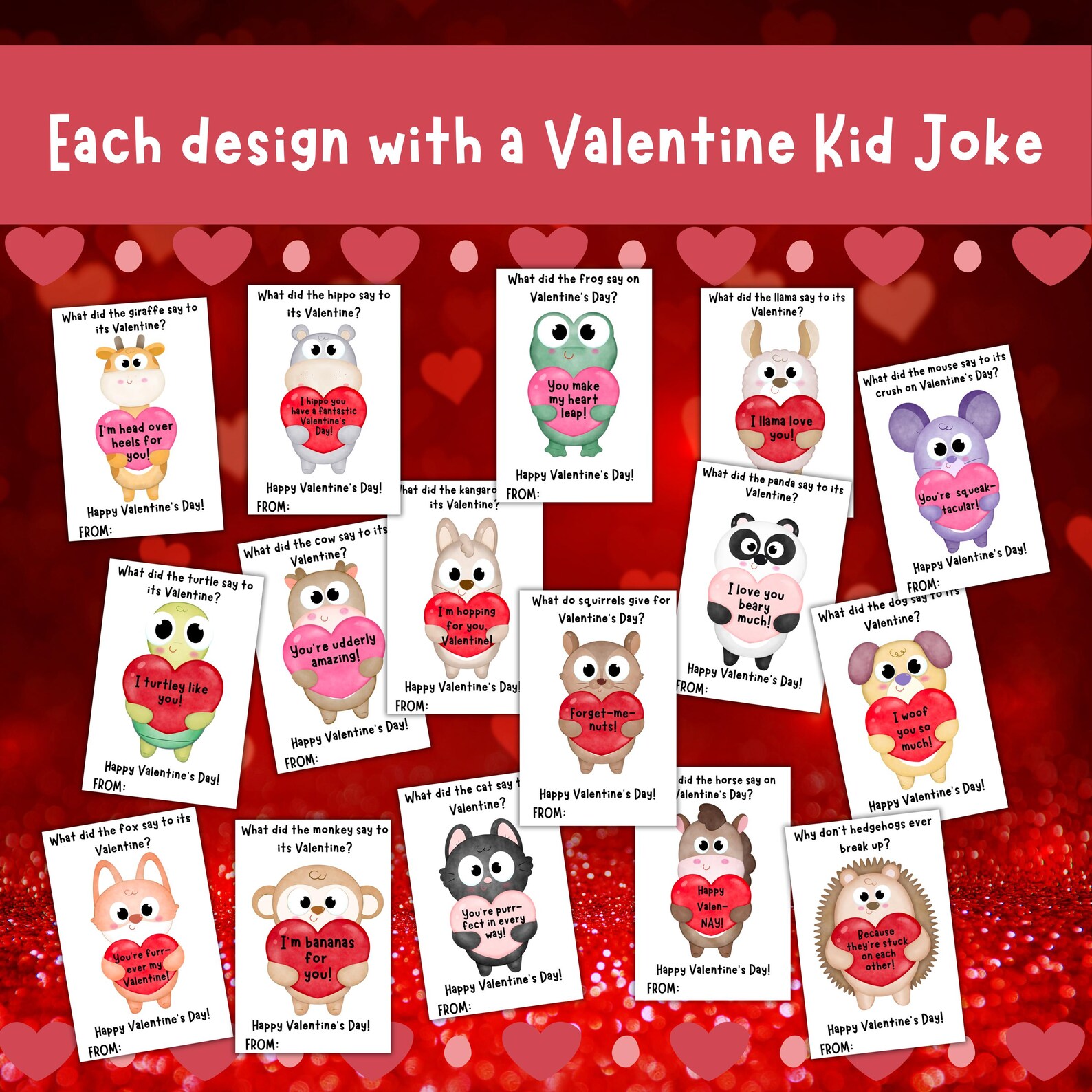 Valentine Card Printable Cards for Kids Valentine Jokes Valentine Cards ...