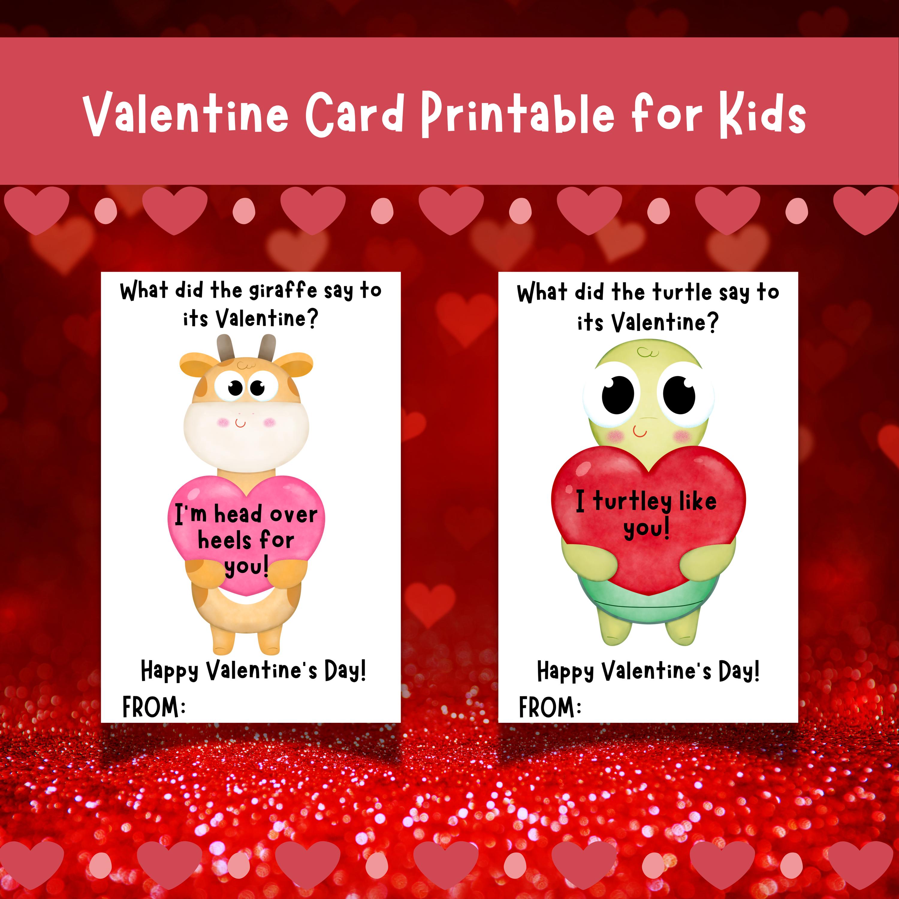 Valentine Card Printable Cards for Kids Valentine Jokes Valentine Cards ...