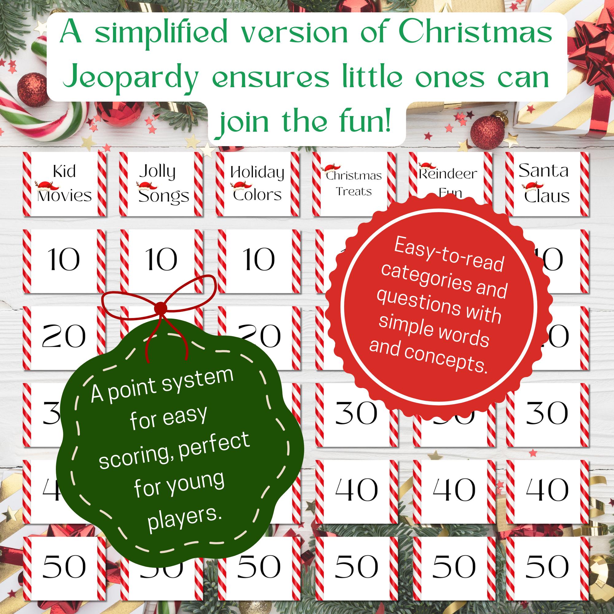 Christmas Jeopardy Game: Family and Kids Holiday Trivia With Two ...