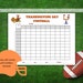 Thanksgiving Football Squares Grid: Printable Game (PDF) - Etsy