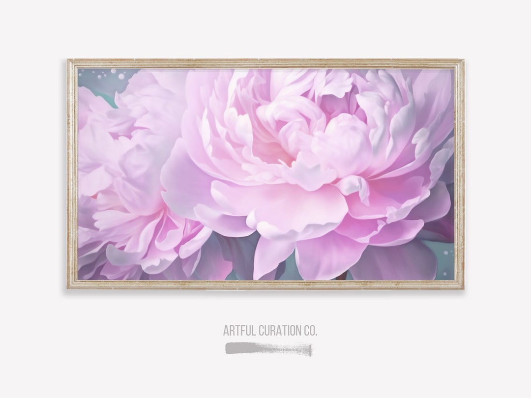 Frame Tv Art Pink Floral Painting Samsung Frame Tv Art Summer Flowers ...