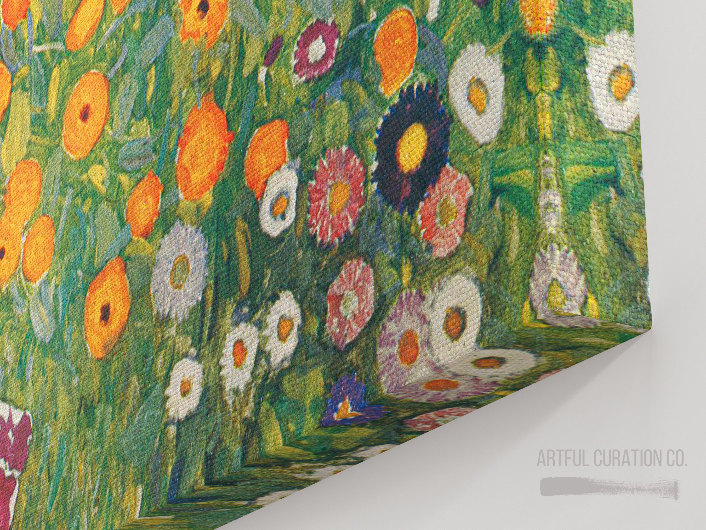 Gustav Klimt Flower Garden Print Framed Canvas Klimt Floral Art Vintage ...