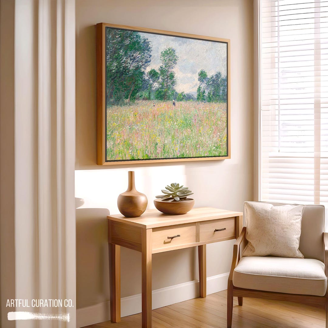 Monet Print on Canvas Wildflower Meadow Landscape Painting | Famous ...