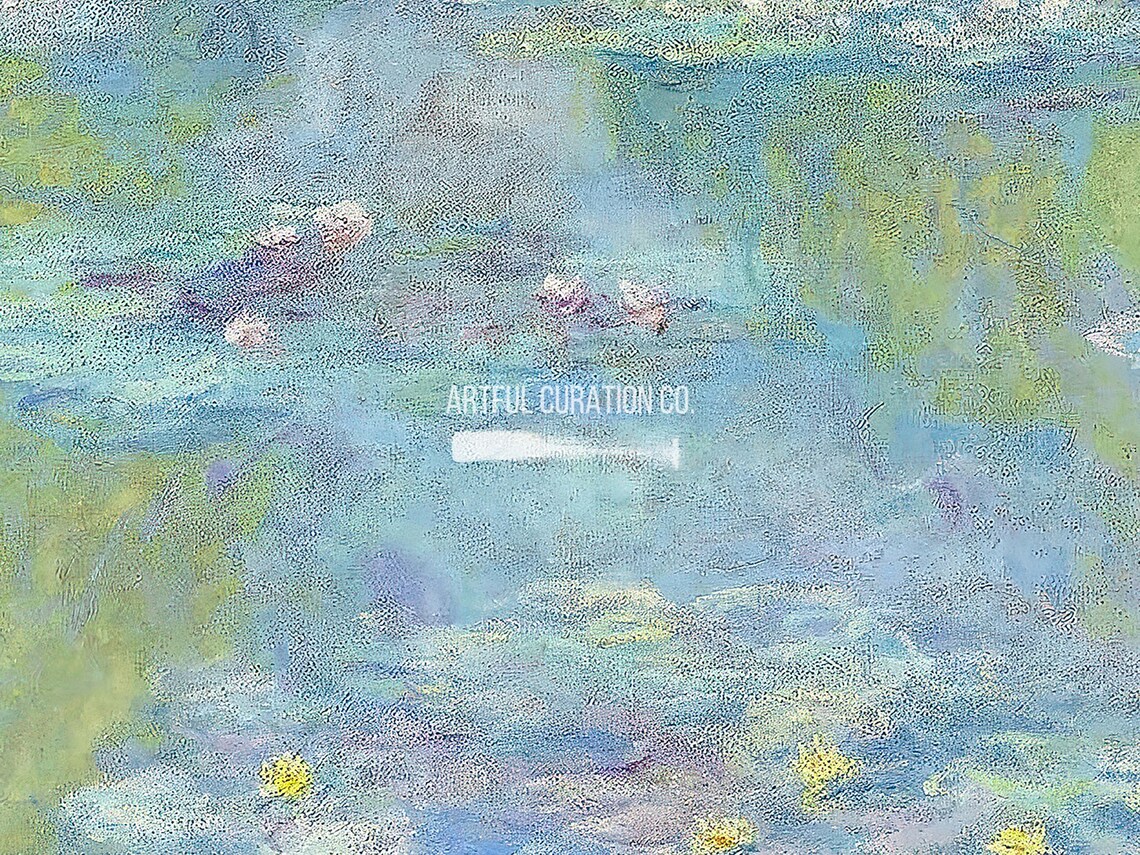 Claude Monet Print Pastel Water Lilies on Canvas | Large Pastel Wall ...