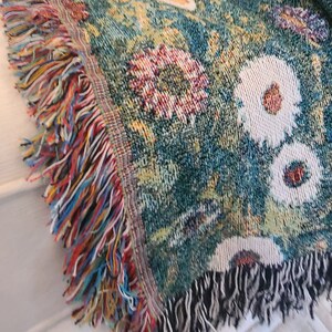 Gustav Klimt Flower Garden Jacquard Woven Throw | Klimt Print Floral ...