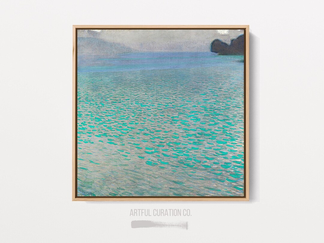 Gustav Klimt Print of Lake Painting Framed Canvas Wall Art | Klimt ...