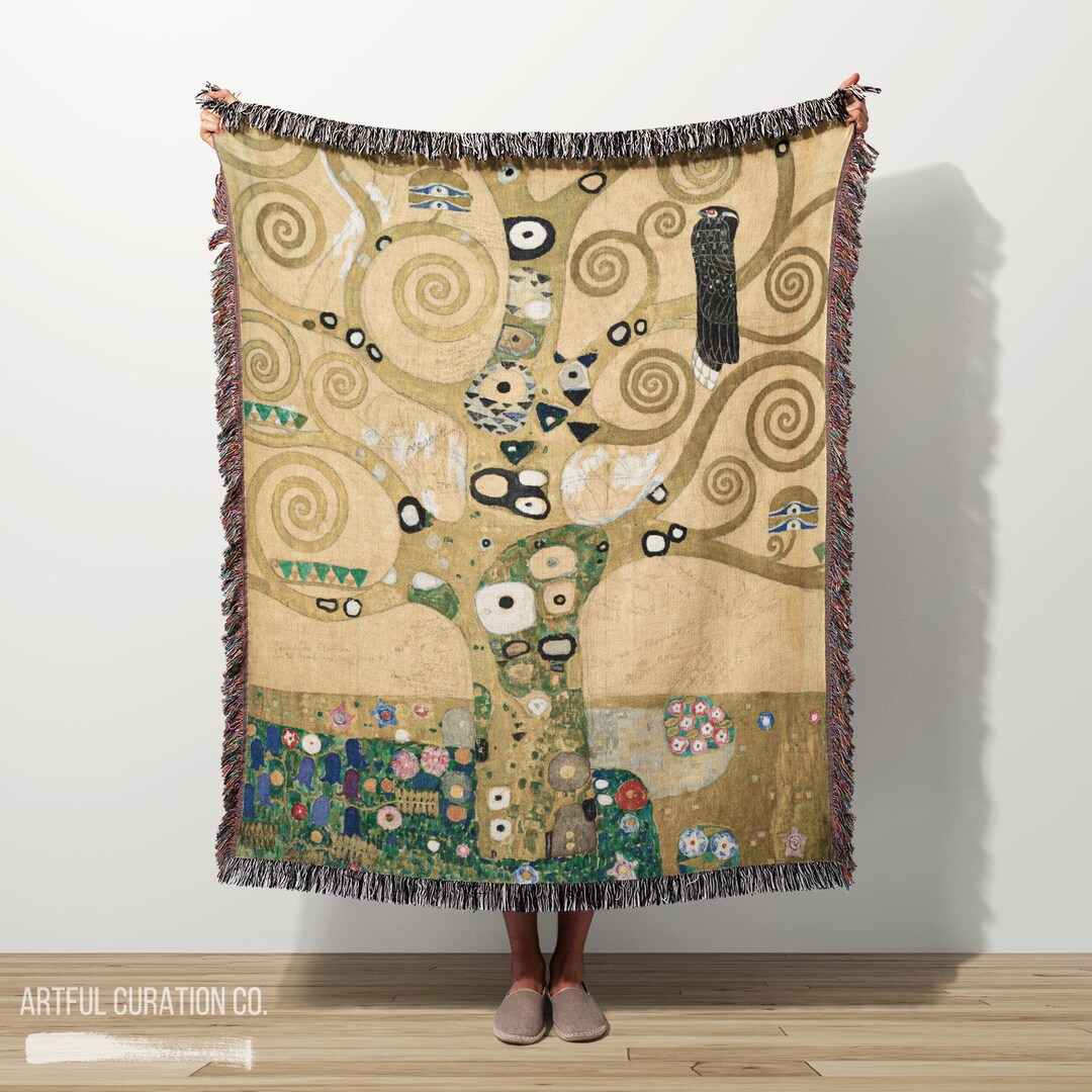 Gustav Klimt Tree of Life Jacquard Woven Tapestry Throw | Fine Art Textile Jacquard Woven ...