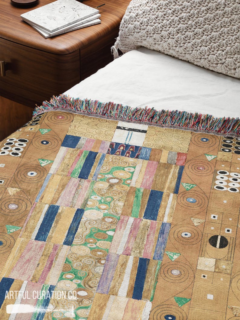 Gustav Klimt Print Abstract Jacquard Woven Tapestry Throw Wall Hanging ...