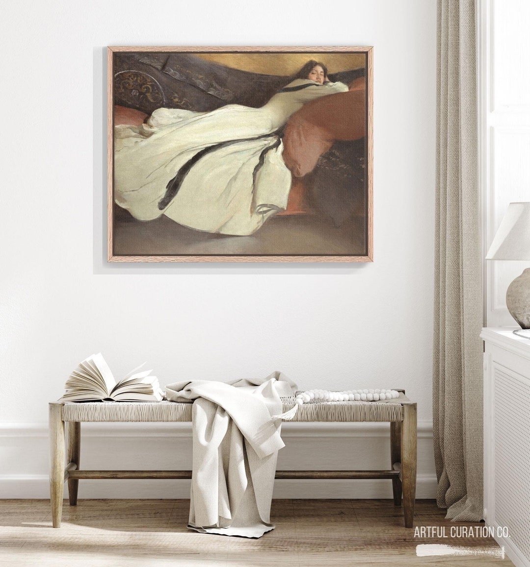 Victorian Lady in Repose Canvas Print Framed | Elegant Above Bed Wall ...