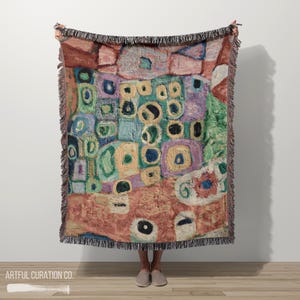 Gustav Klimt Colorful Geometric Woven Jacquard Blanket Wall Hanging ...