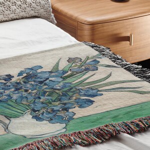 Van Gogh Iris Floral Jacquard Woven Tapestry Blanket Wall Hanging ...