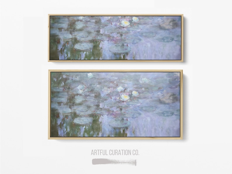Claude Monet Water Lilies Painting Print on Canvas | Panoramic Wall Art ...