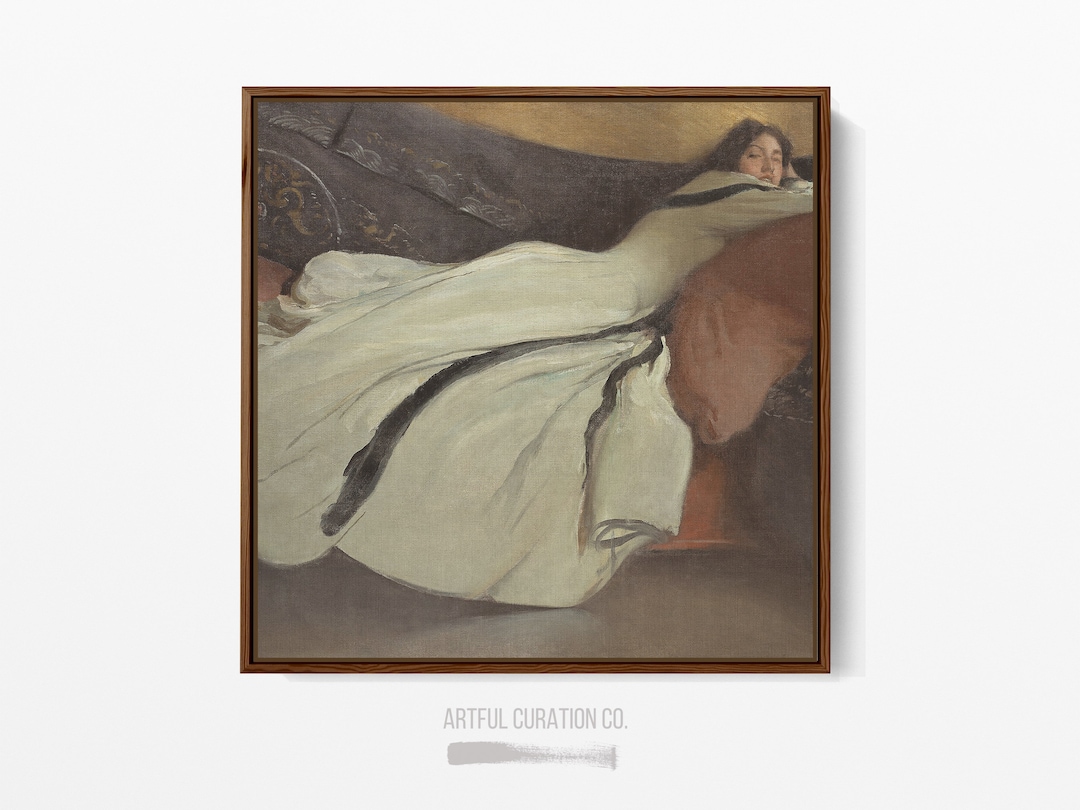 Victorian Lady in Repose Framed Canvas Print Elegant Above Bed Wall Art ...