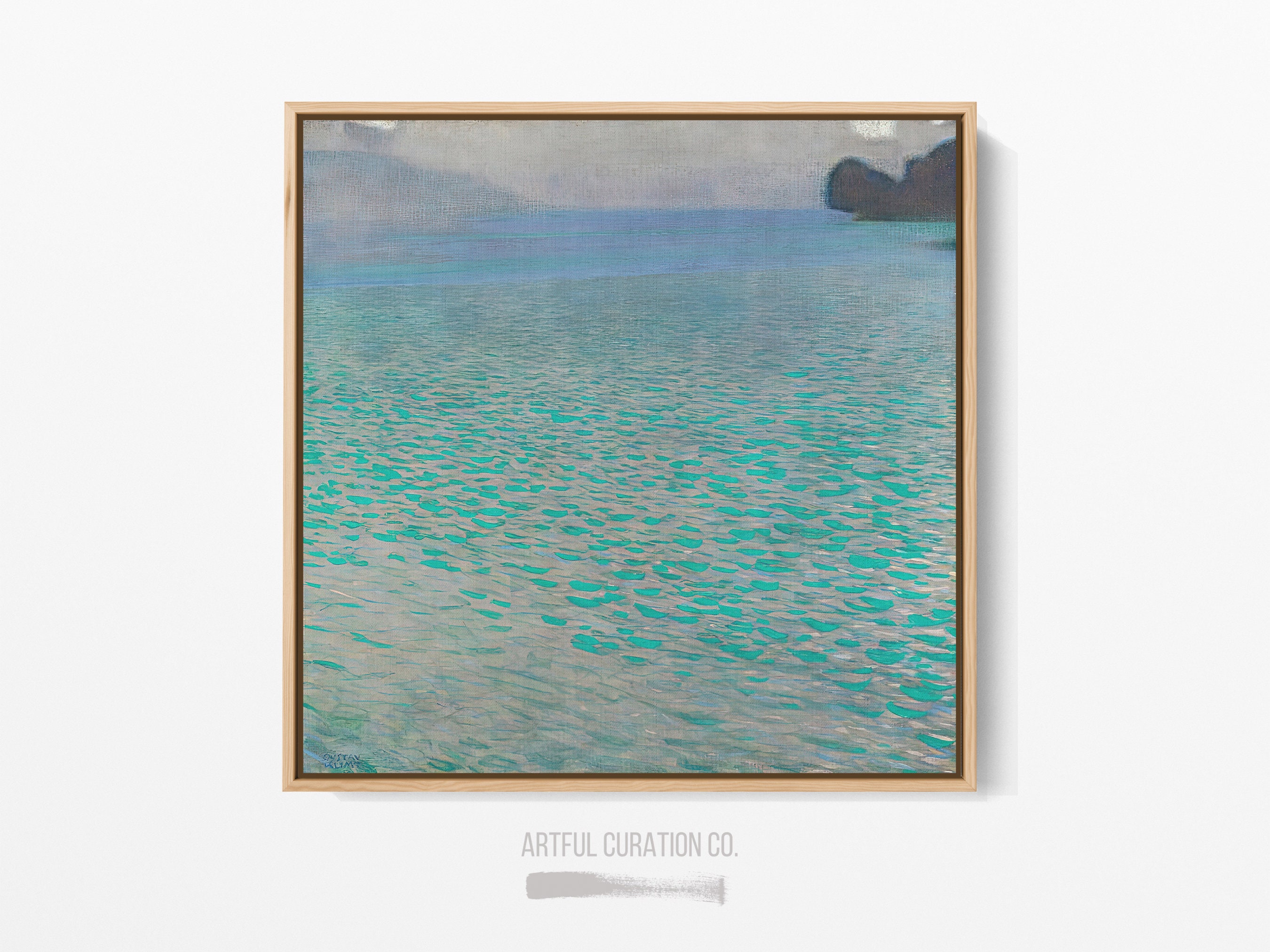 Gustav Klimt Print of Lake Painting Framed Canvas Wall Art Klimt ...