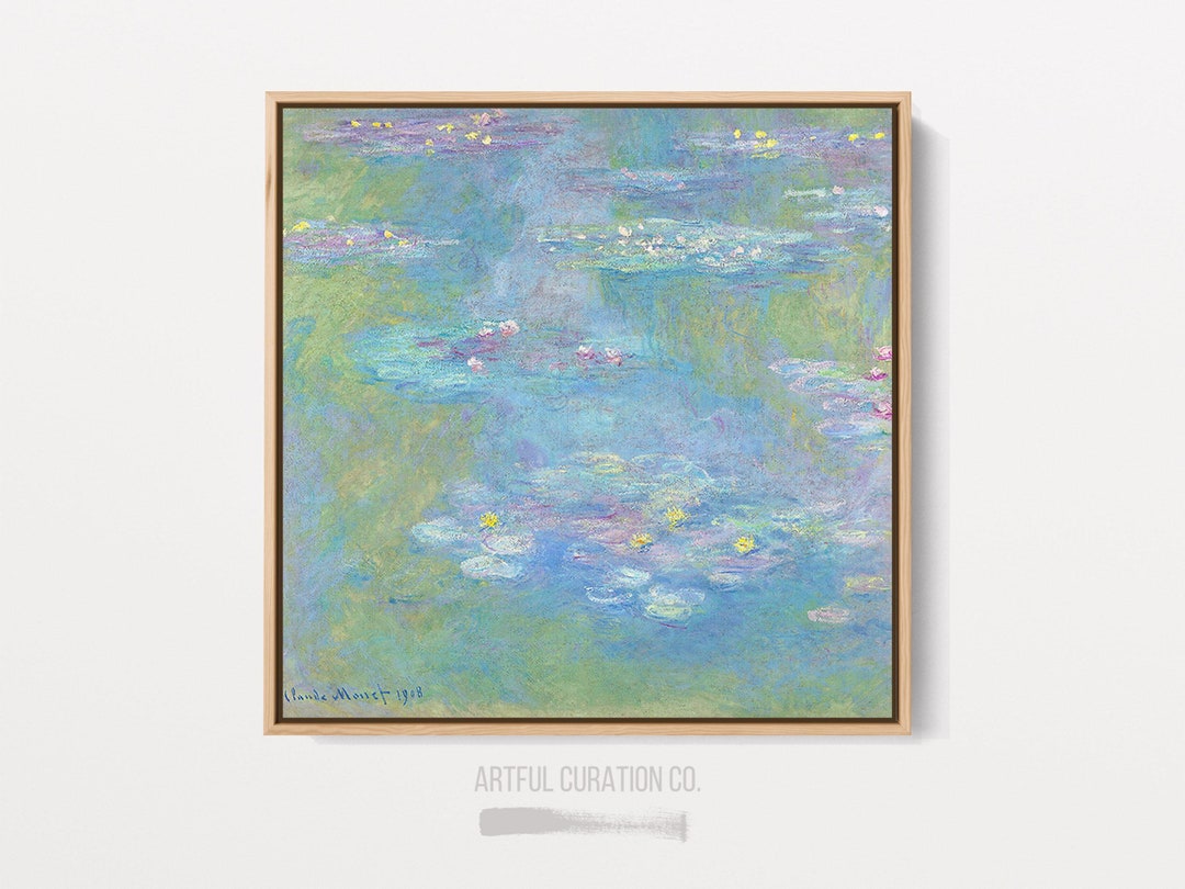 Claude Monet Print Pastel Water Lilies on Canvas | Large Pastel Wall ...