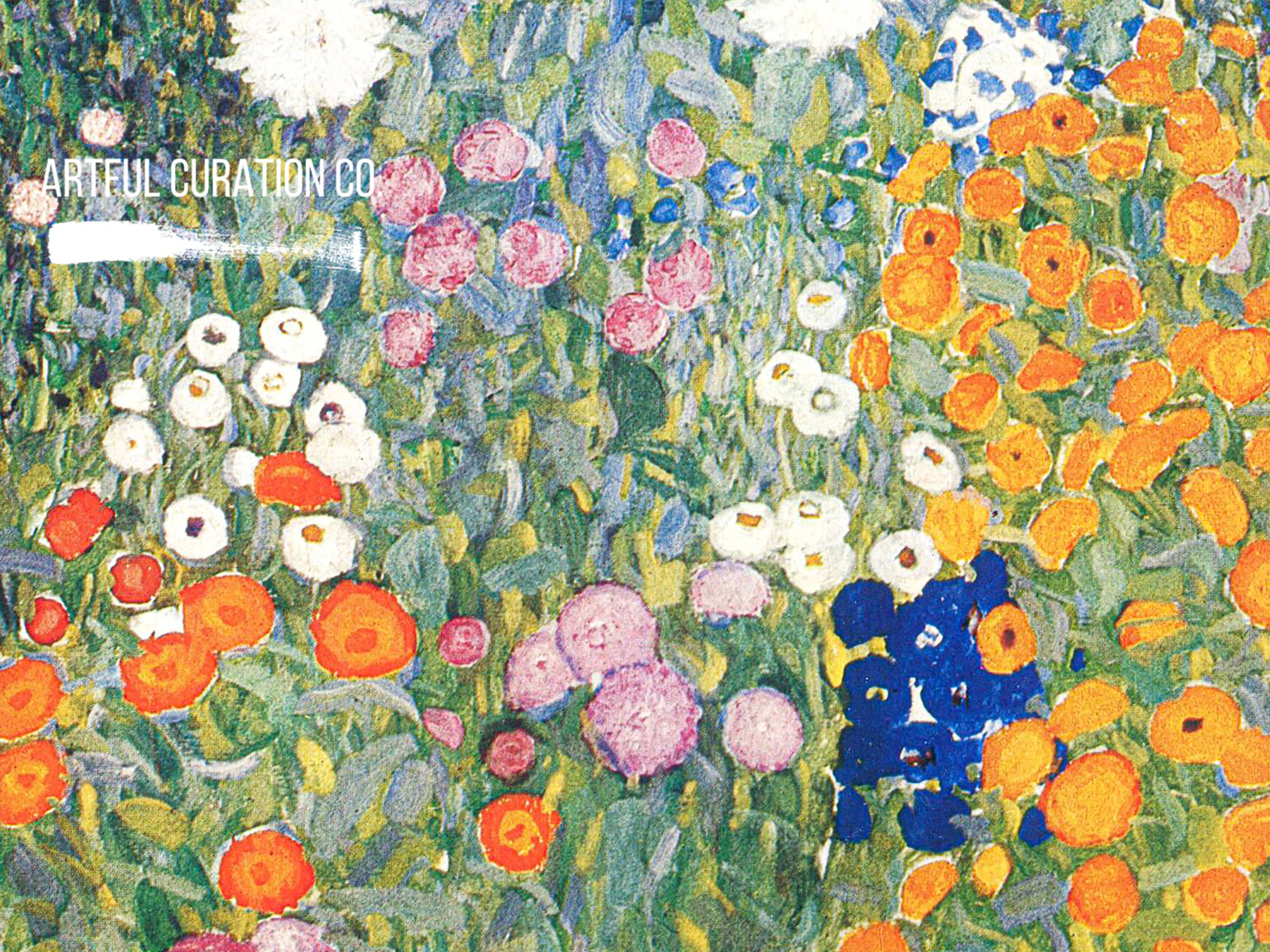 Gustav Klimt Flower Garden Print Framed Canvas Klimt Floral Art Vintage ...