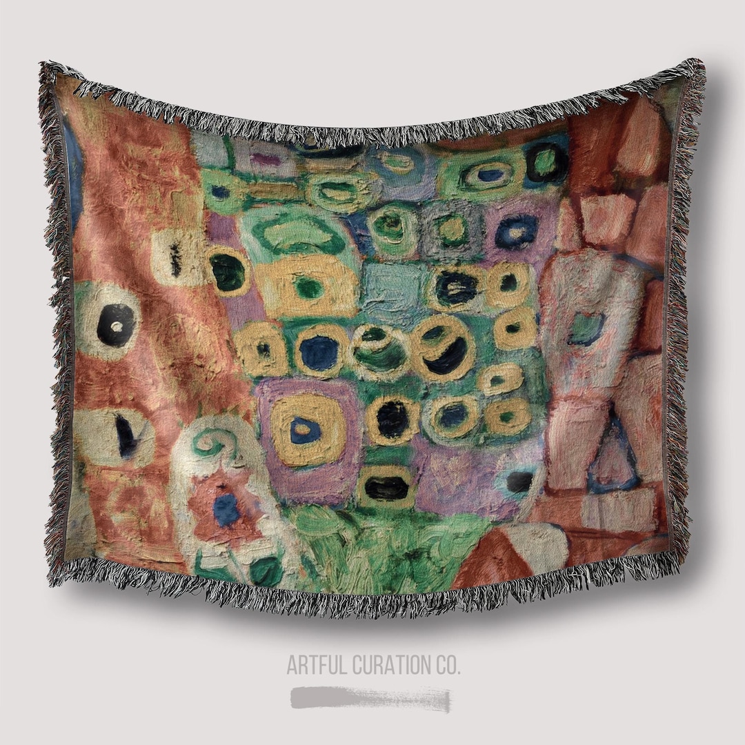 Gustav Klimt Colorful Geometric Woven Jacquard Blanket Wall Hanging ...