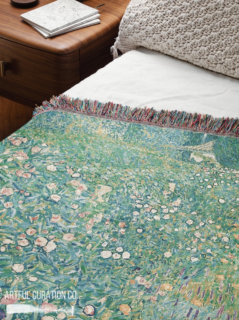 Gustav Klimt Italian Garden Jacquard Woven Tapestry Blanket Wall ...