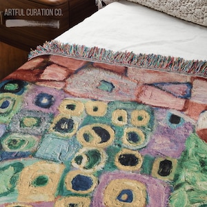 Gustav Klimt Colorful Geometric Woven Jacquard Blanket Wall Hanging ...