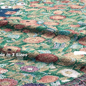 Gustav Klimt Flower Garden Jacquard Woven Tapestry Blanket Wall Hanging ...