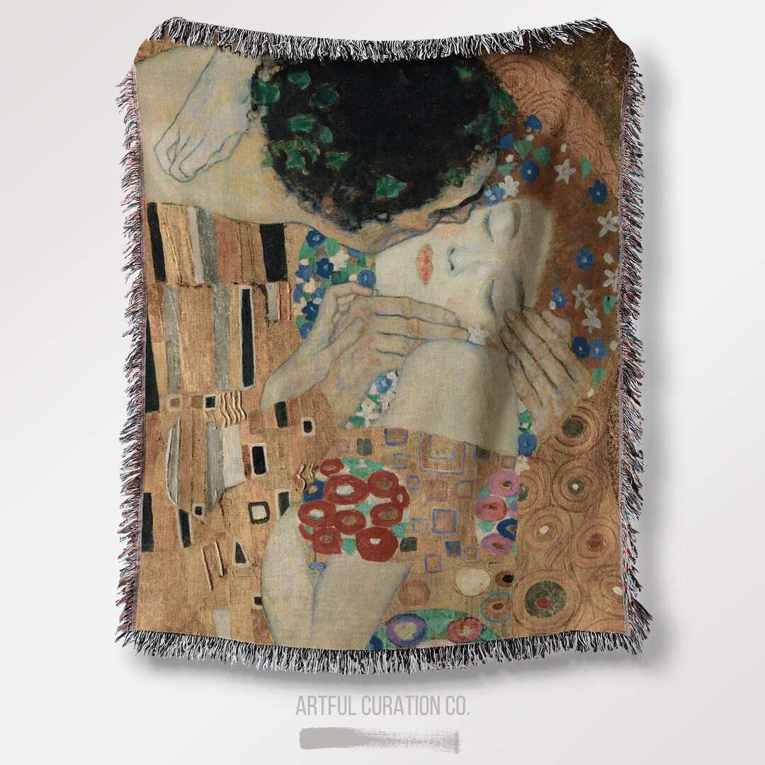 Gustav Klimt the Kiss Woven Tapestry Throw Blanket | Woven Throw ...